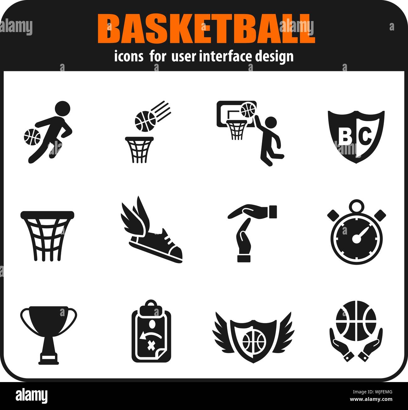 basketball icon set Stock Vector Image & Art - Alamy
