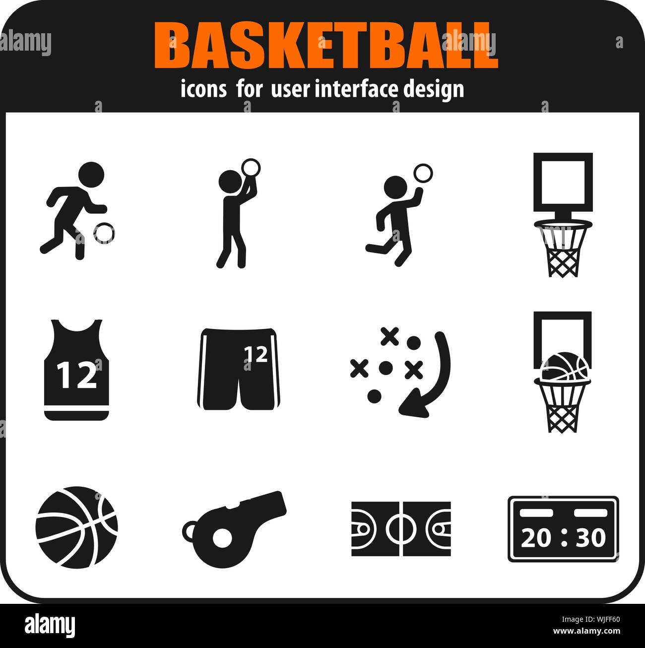 basketball icon set Stock Vector Image & Art - Alamy