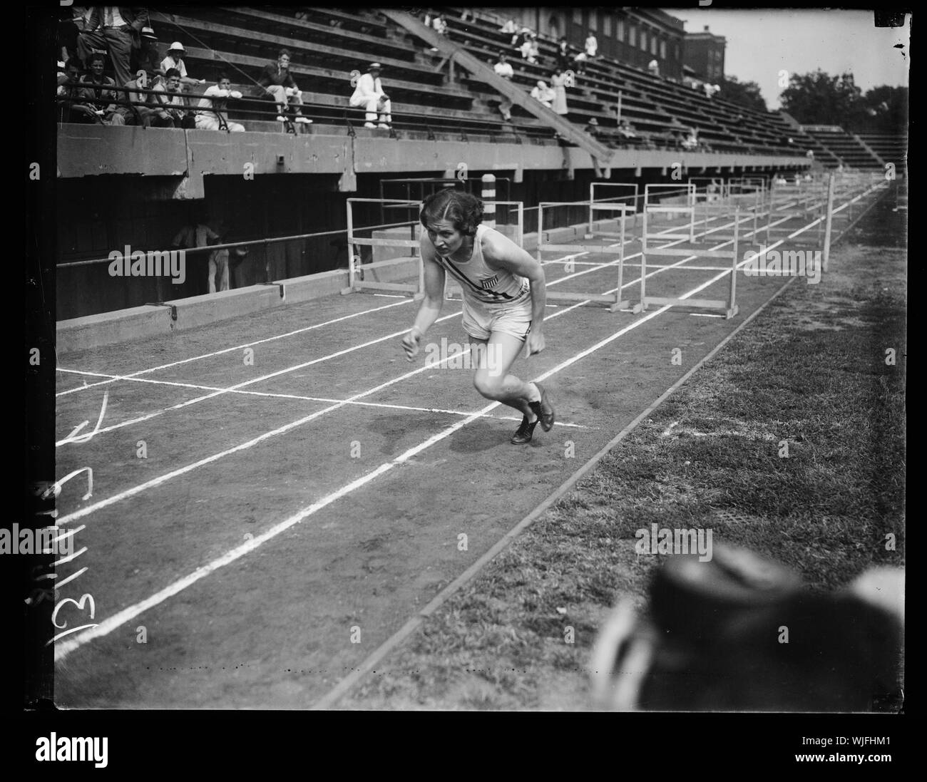 Helen Stephens in action, Washington, D.C., Sept. 12. Photo shows Helen ...