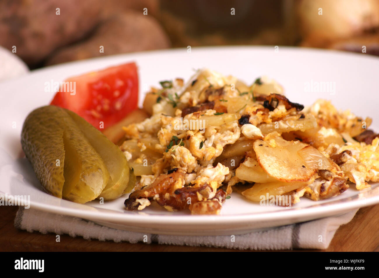 home made farmers breakfast on a plate Stock Photo - Alamy