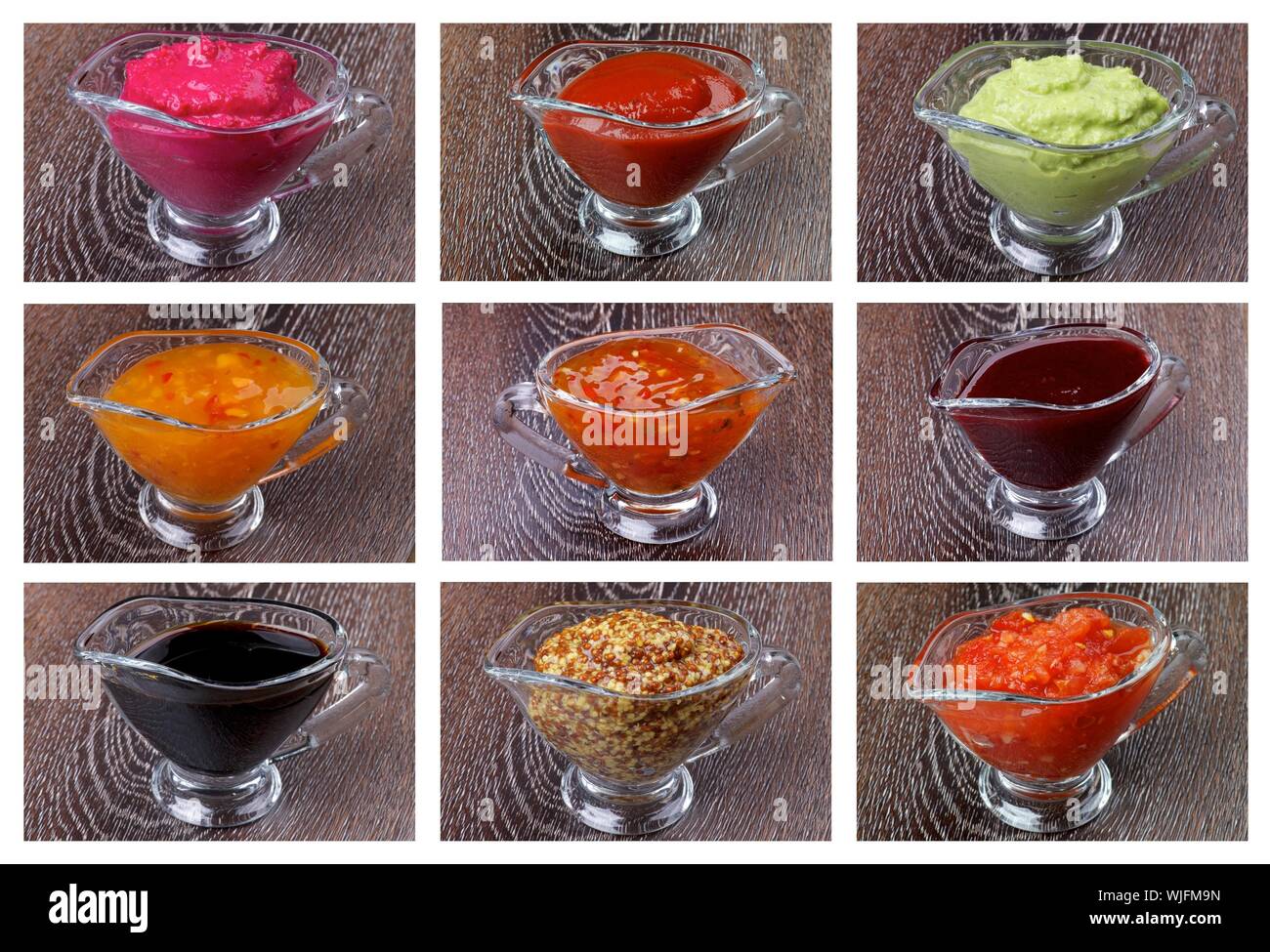 Collection of Various Sauces (from left to right): Beet Horseradish ...