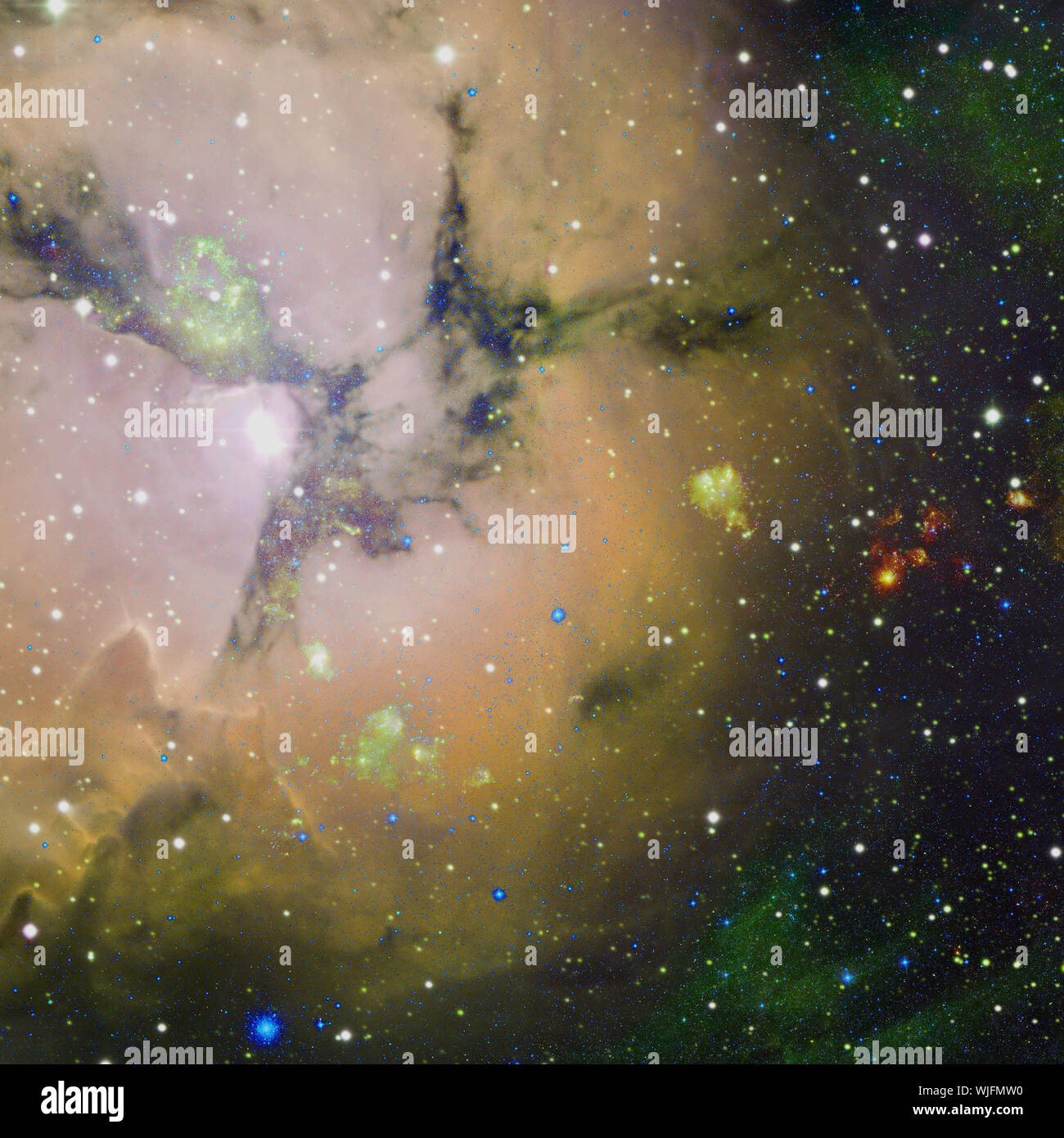 Nebula, starfield, cluster of stars in outer space. Beauty of endless ...