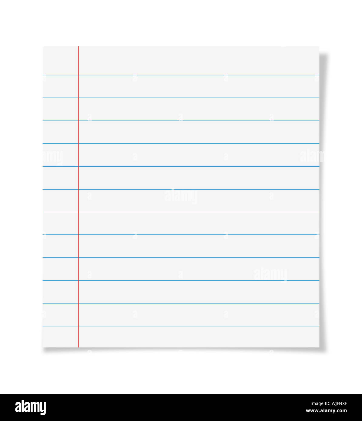 Paper sheet with stripes isolated on white Stock Photo - Alamy