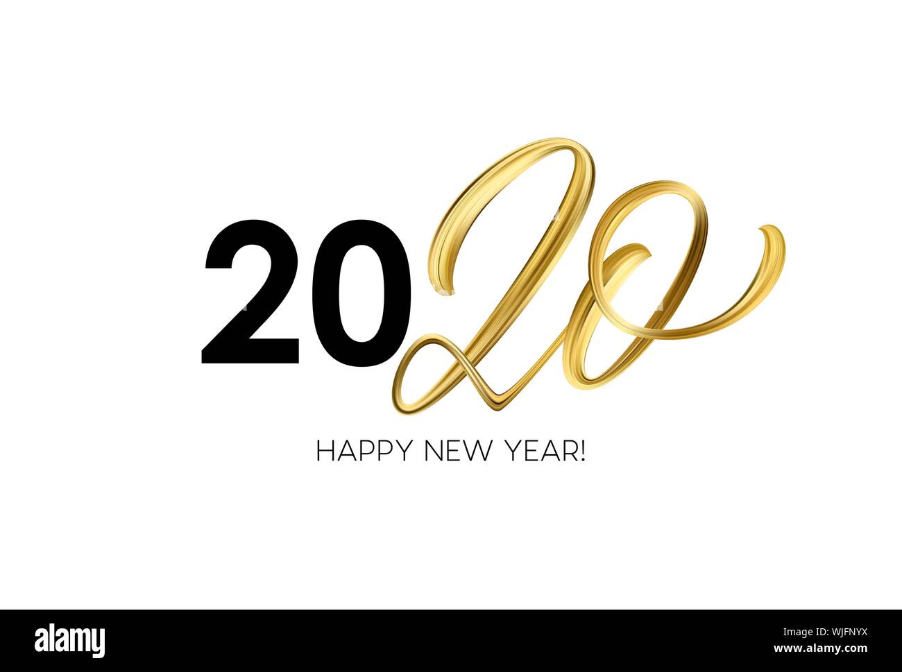 Happy New Year 2020. Lettering greeting inscription. Vector ...