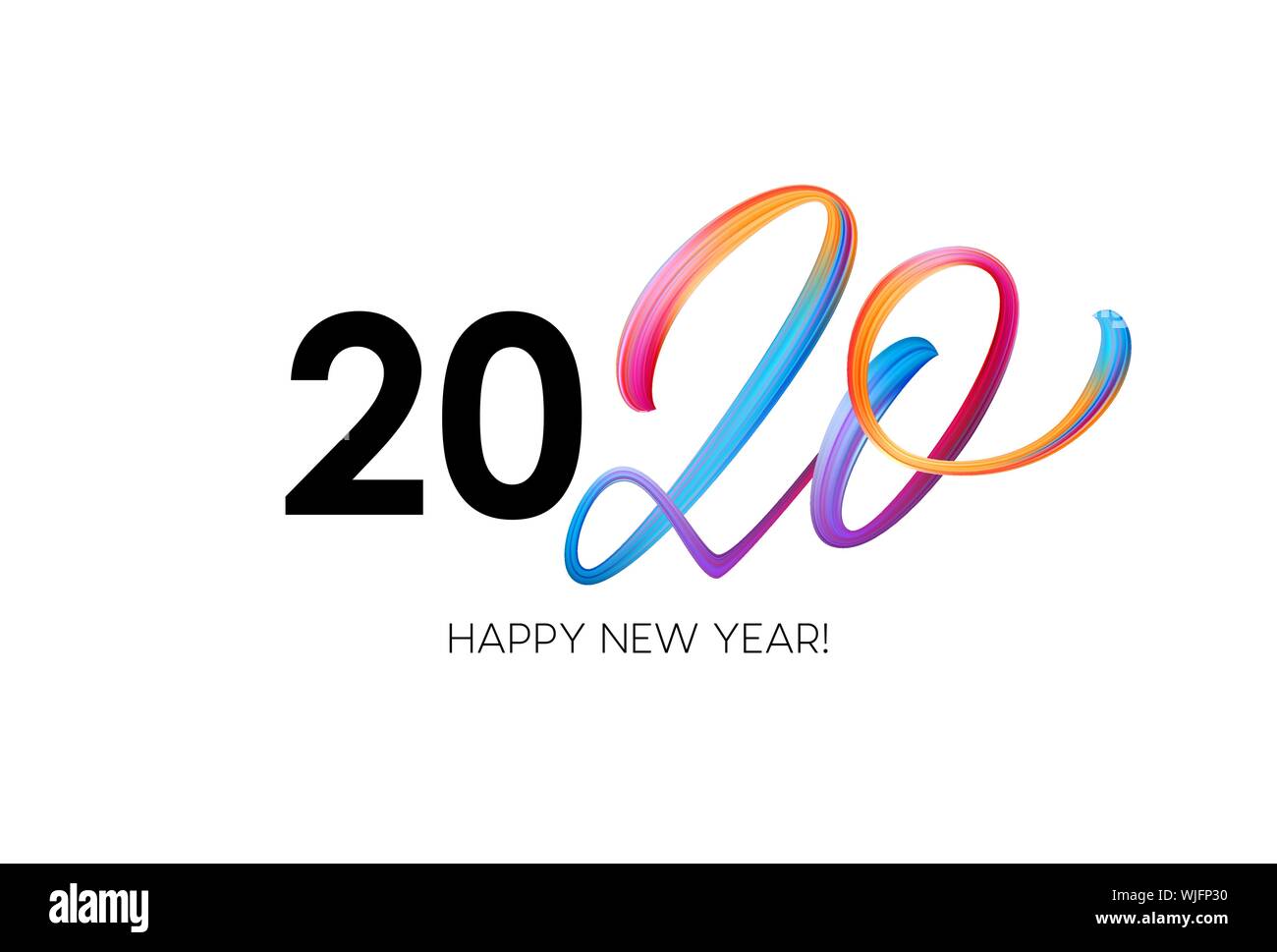 Happy New Year 2020. Lettering greeting inscription. Vector ...