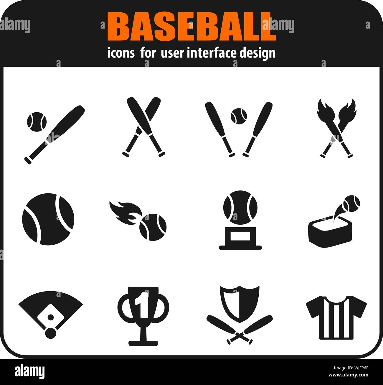 baseball icon set Stock Vector Image & Art - Alamy