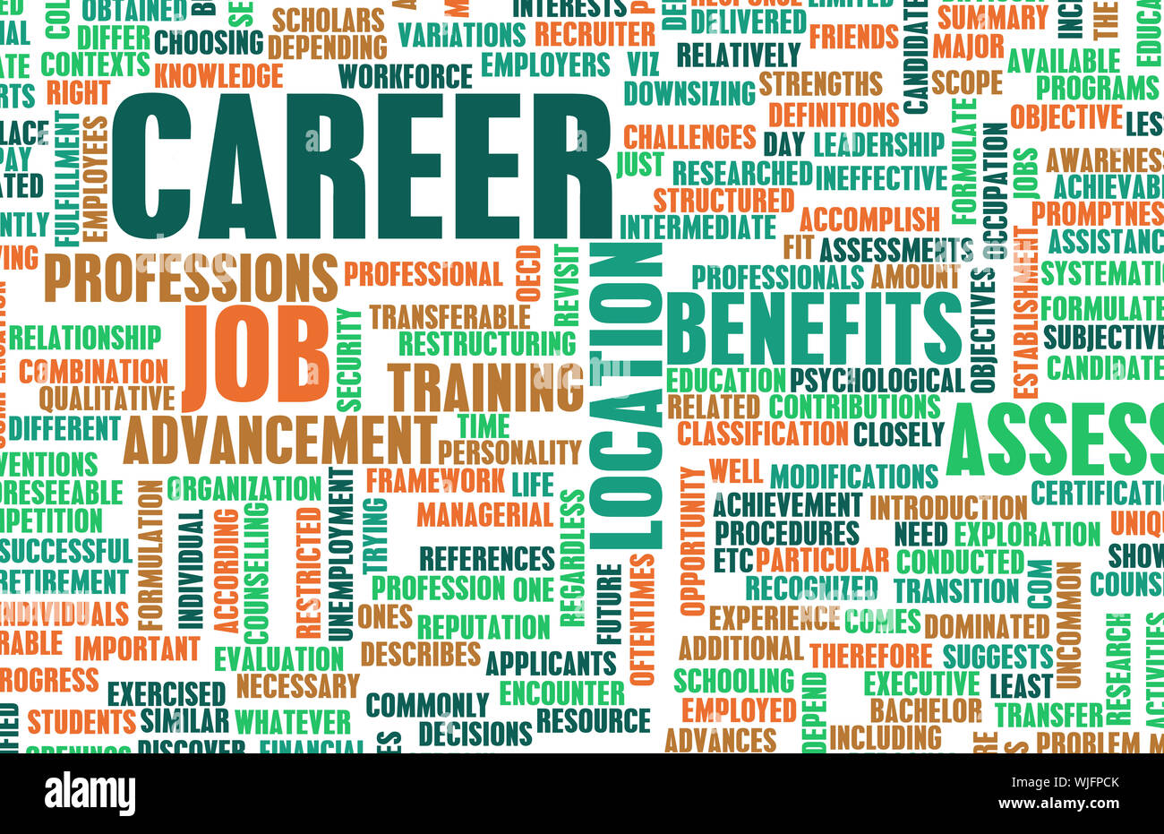 Career Word Cloud with Tags on White as a Concept Stock Photo - Alamy
