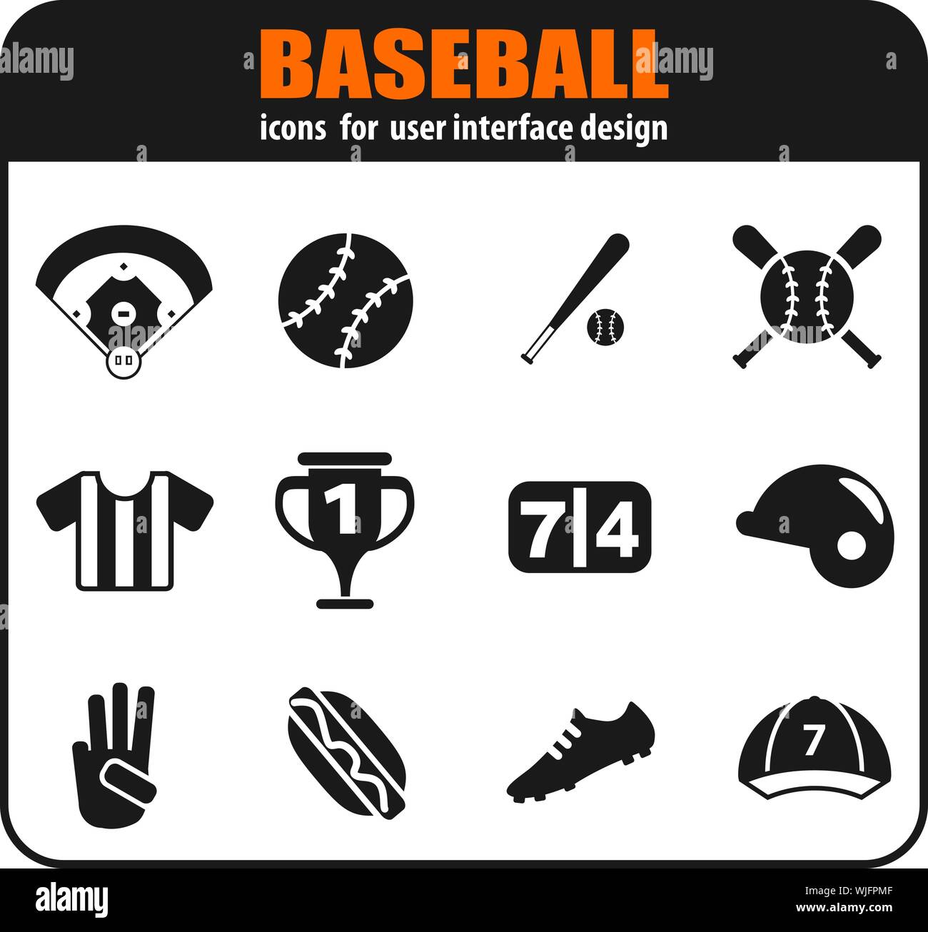 baseball icon set Stock Vector Image & Art - Alamy