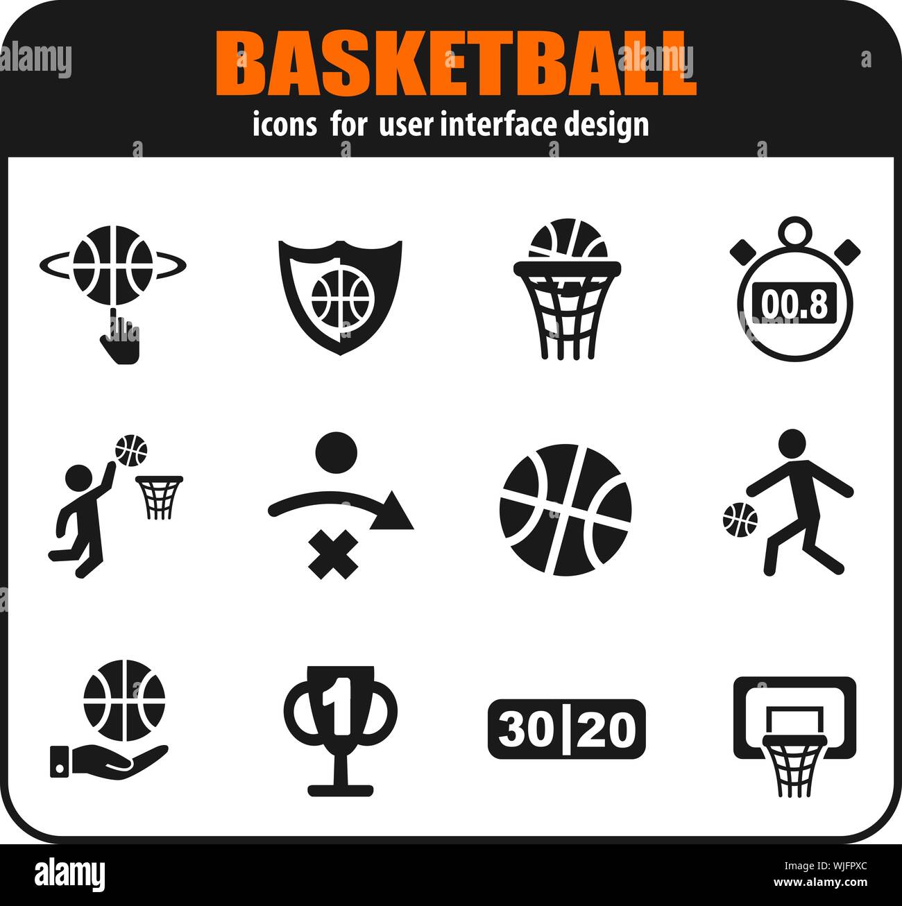 basketball icon set Stock Vector Image & Art - Alamy