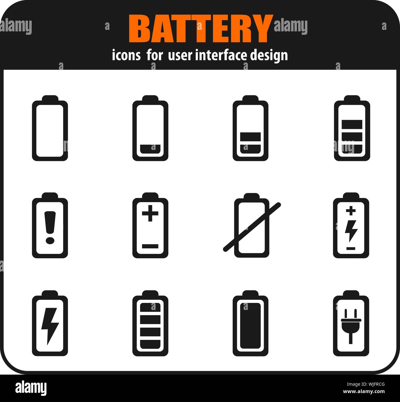 Battery icons set Stock Vector Image & Art - Alamy
