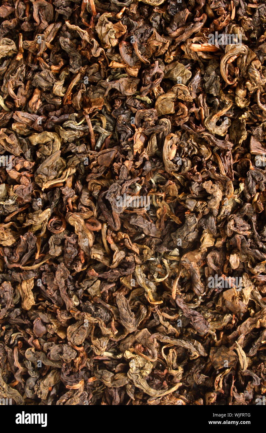 Full frame close up of oolong tea leaves Stock Photo - Alamy