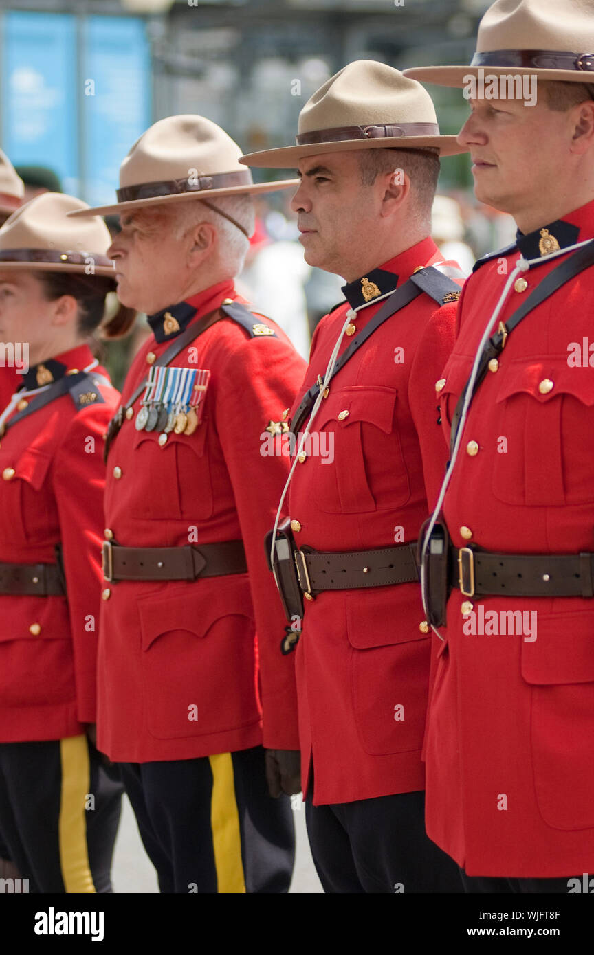 Military parade for Canada Day in Old Port of Montreal Quebec Canada ...