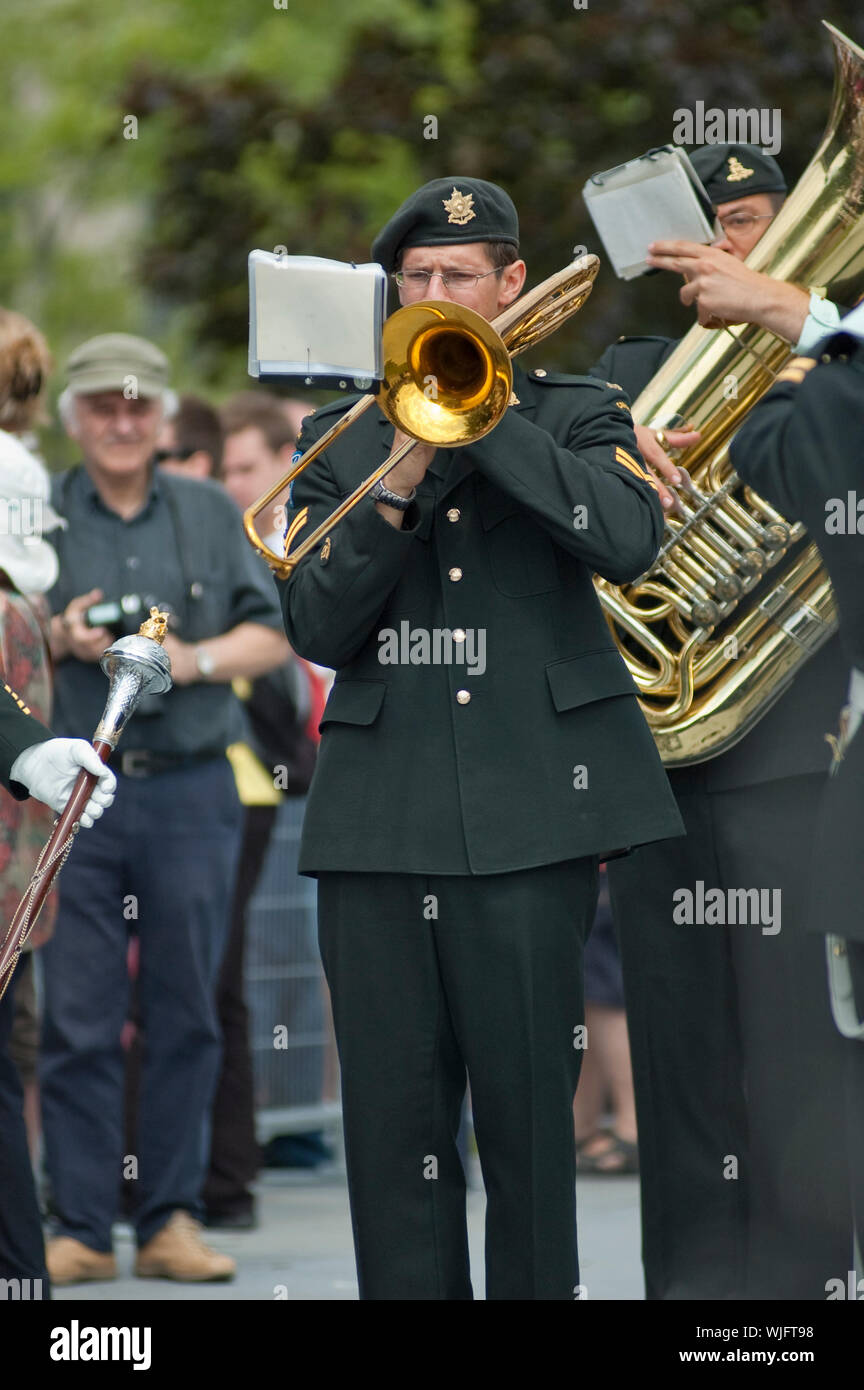Military parade for Canada Day in Old Port of Montreal Quebec Canada ...