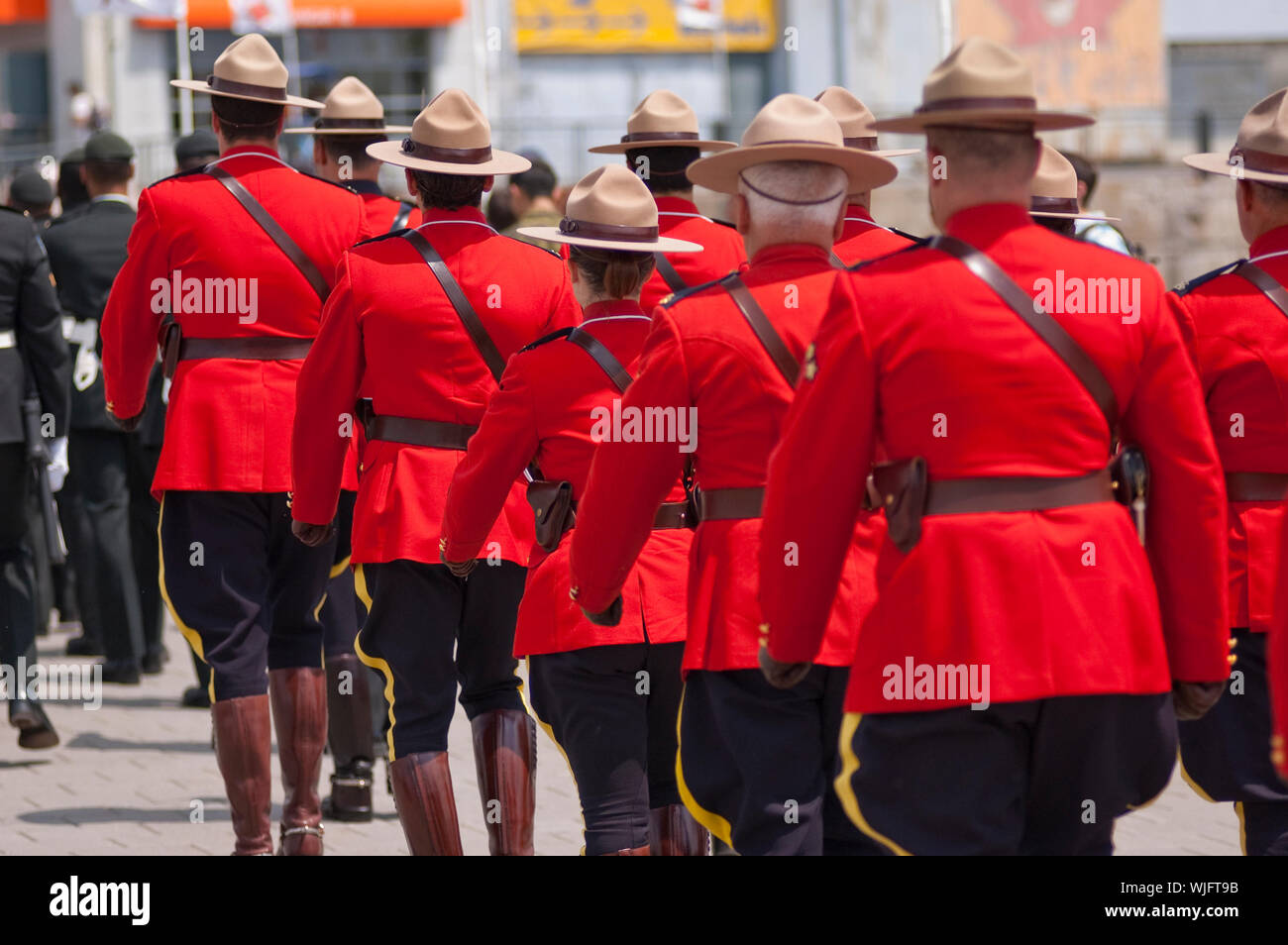Military parade for Canada Day in Old Port of Montreal Quebec Canada ...