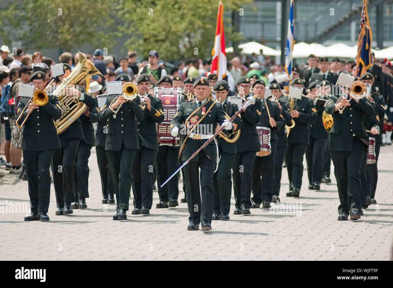 Military parade for Canada Day in Old Port of Montreal Quebec Canada ...