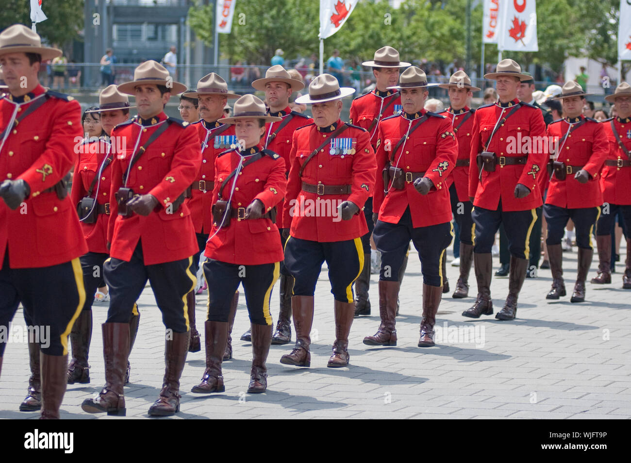 Military parade for Canada Day in Old Port of Montreal Quebec Canada ...