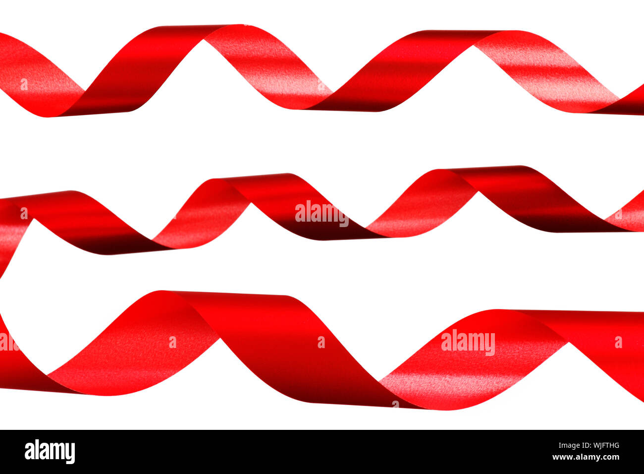 Red ribbons isolated on white background Stock Photo - Alamy