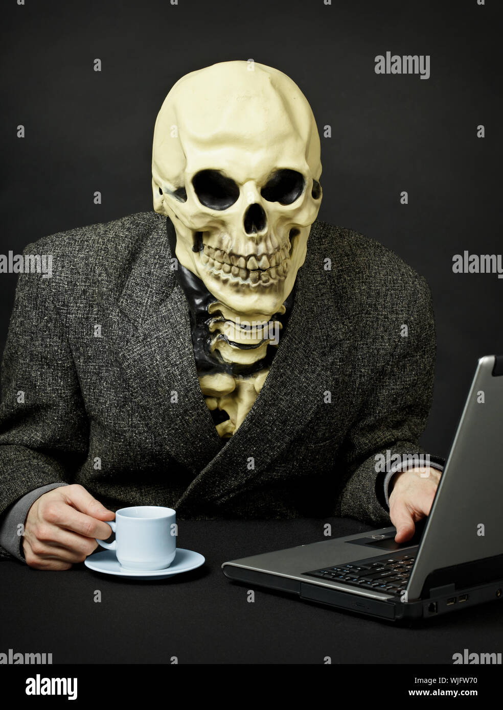 Death walks the expanses of the Internet network Stock Photo - Alamy