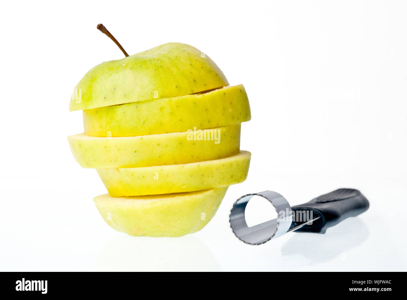 Sliced apple isolated on white background Stock Photo - Alamy