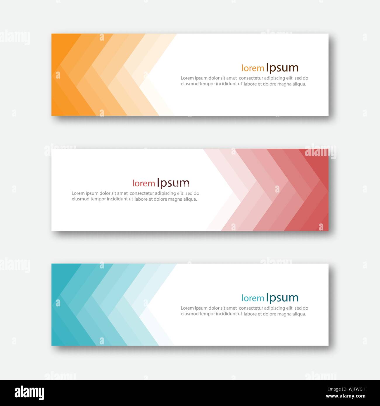 Set of abstract design banner template. Three different colors. Vector ...