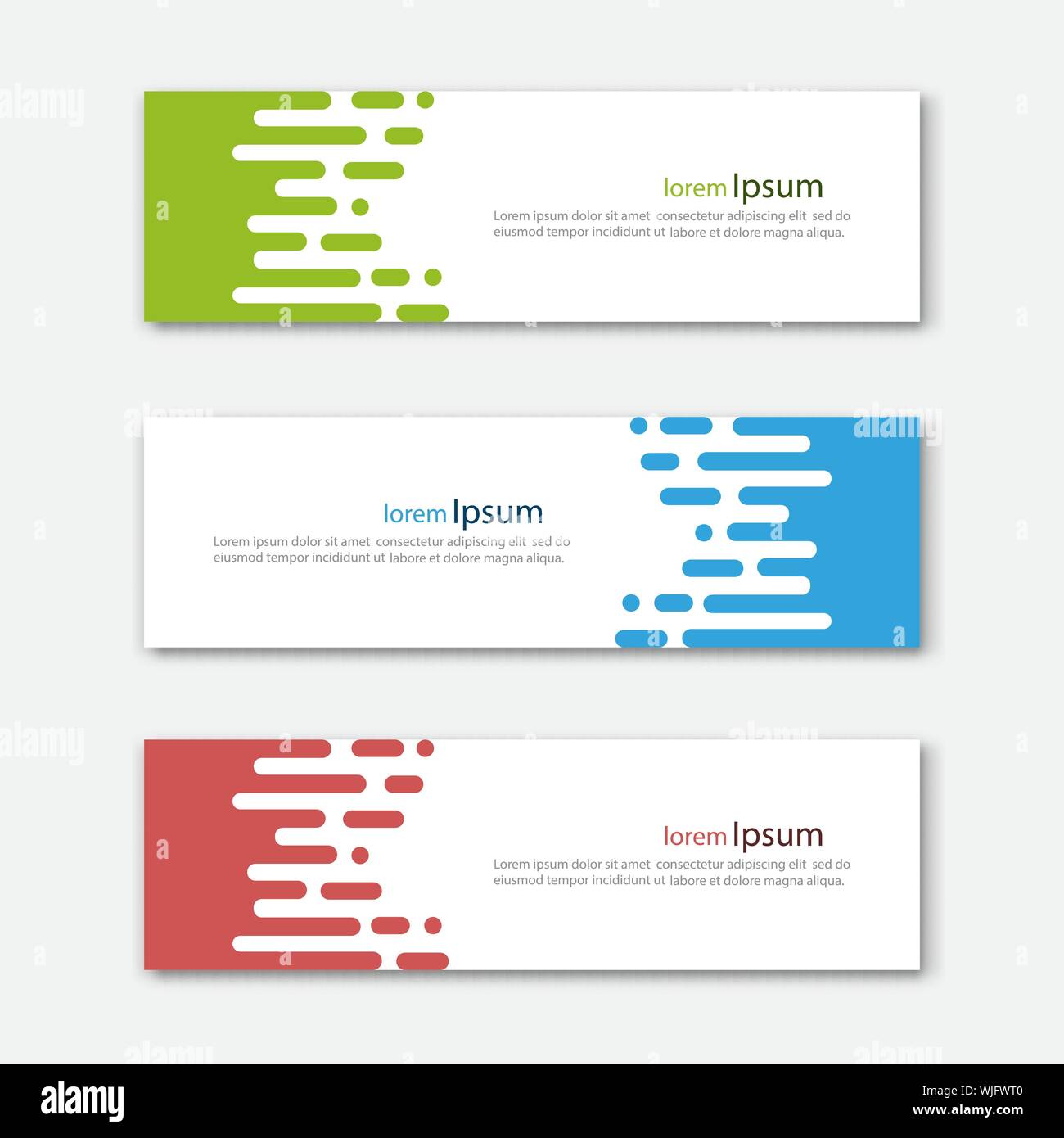 Set of abstract design banner template. Three different colors. Vector ...