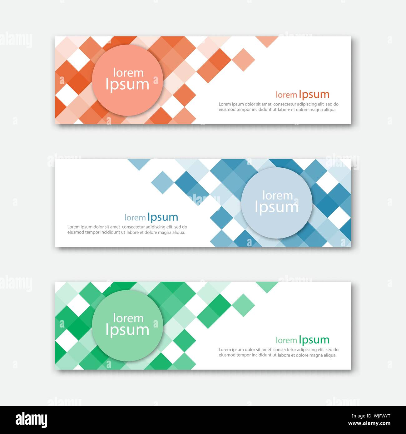 Set of abstract design banner template. Three different colors. Vector ...