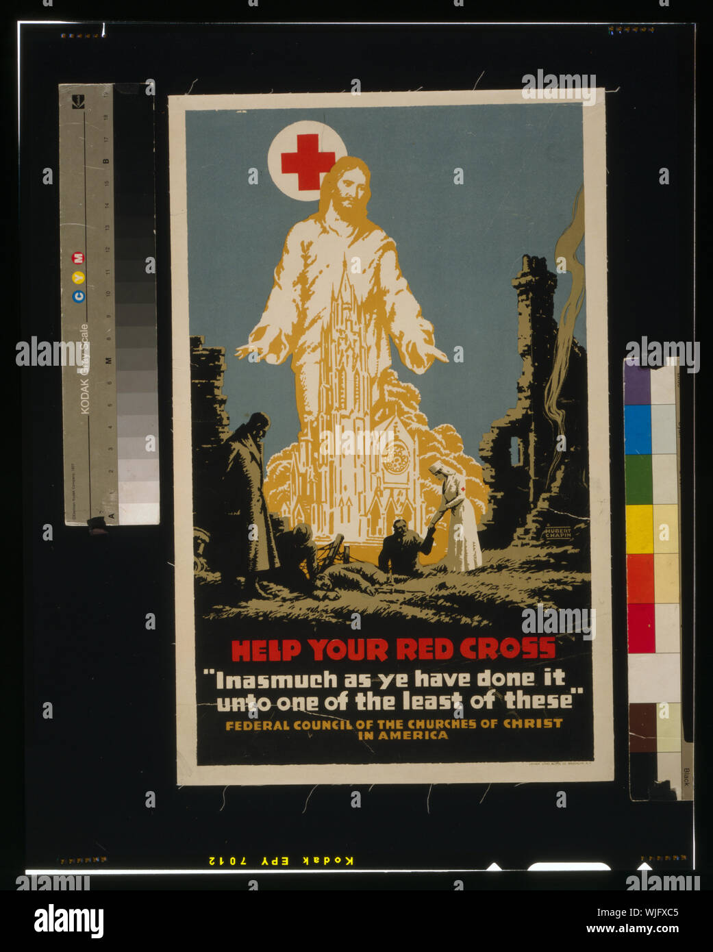 Help your Red Cross Abstract: Poster showing Christ, a Red Cross, and a ...