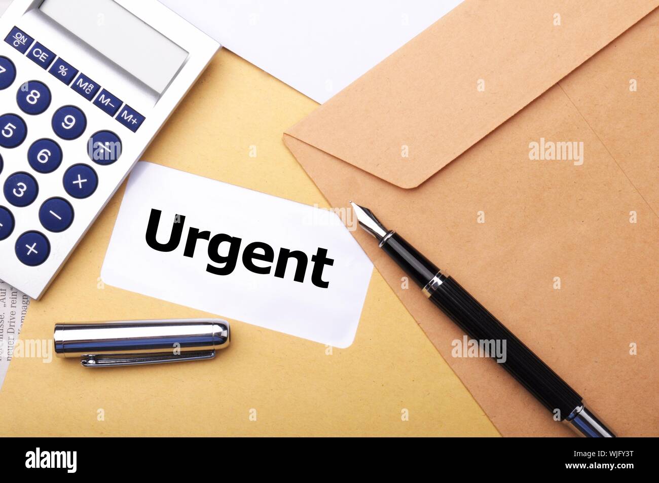 urgent delivery concept with envelope letter or mail and word Stock ...