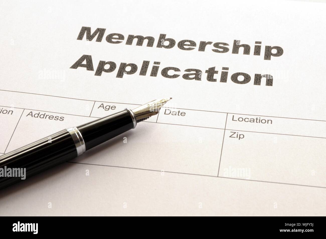 Membership application form hi-res stock photography and images - Alamy
