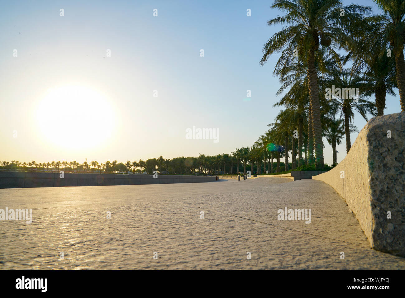 The Corniche, long palm-fringed stone walkway linking old Doha with new ...