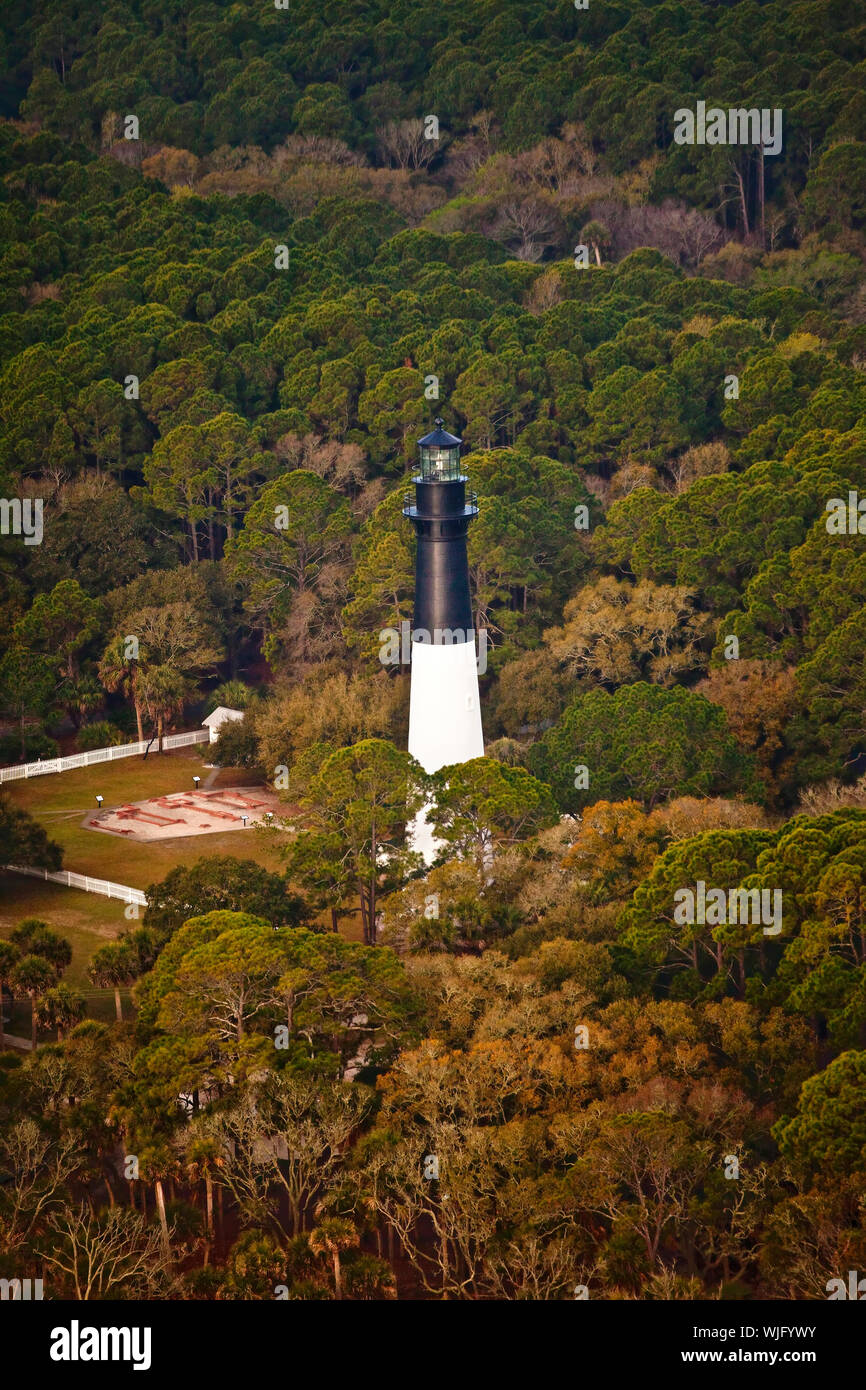 Hunting island lighthouse, built in 1859, on Hunting Island South ...