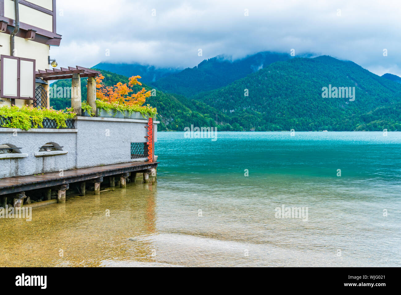 Lake St. Wolfgang in St. Gilgen in the Salzkammergut resort region ...