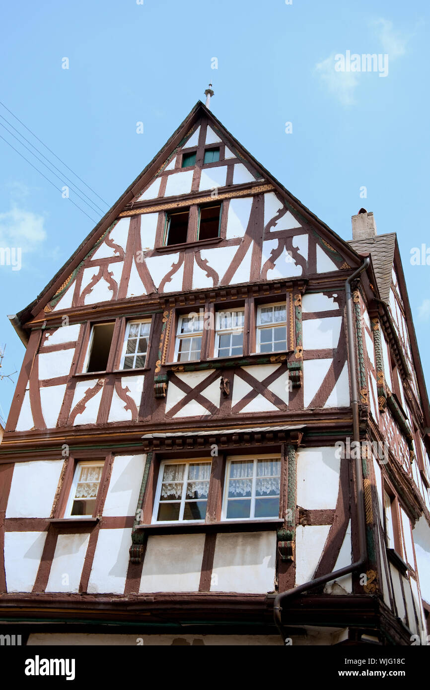Typical old German architecture near the river Moselle Stock Photo - Alamy