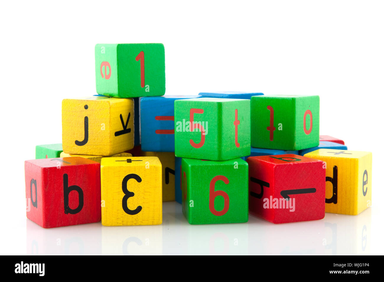 colorful blocks with numbers and characters Stock Photo - Alamy