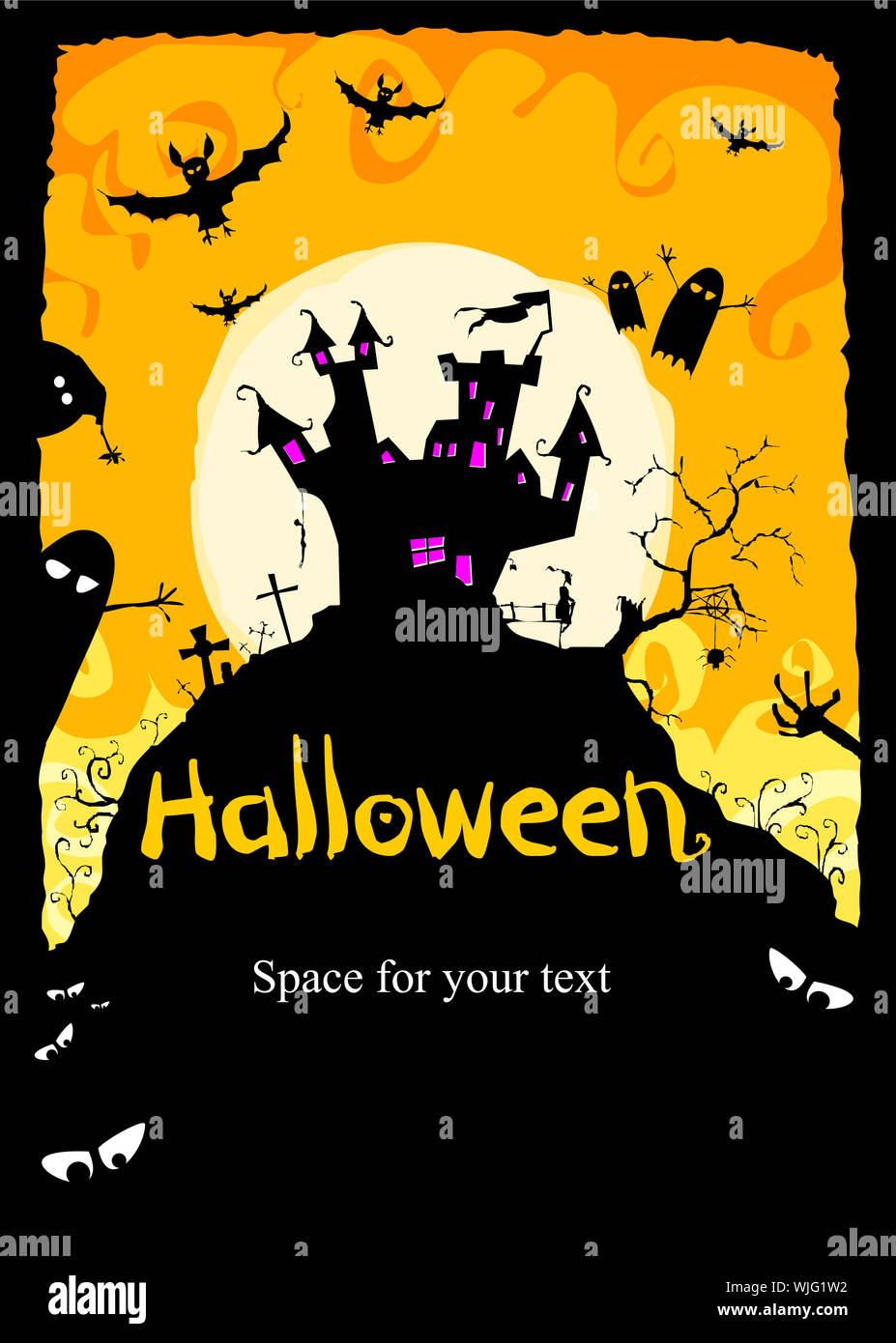 Vector illustration Halloween background for party invitation Stock ...