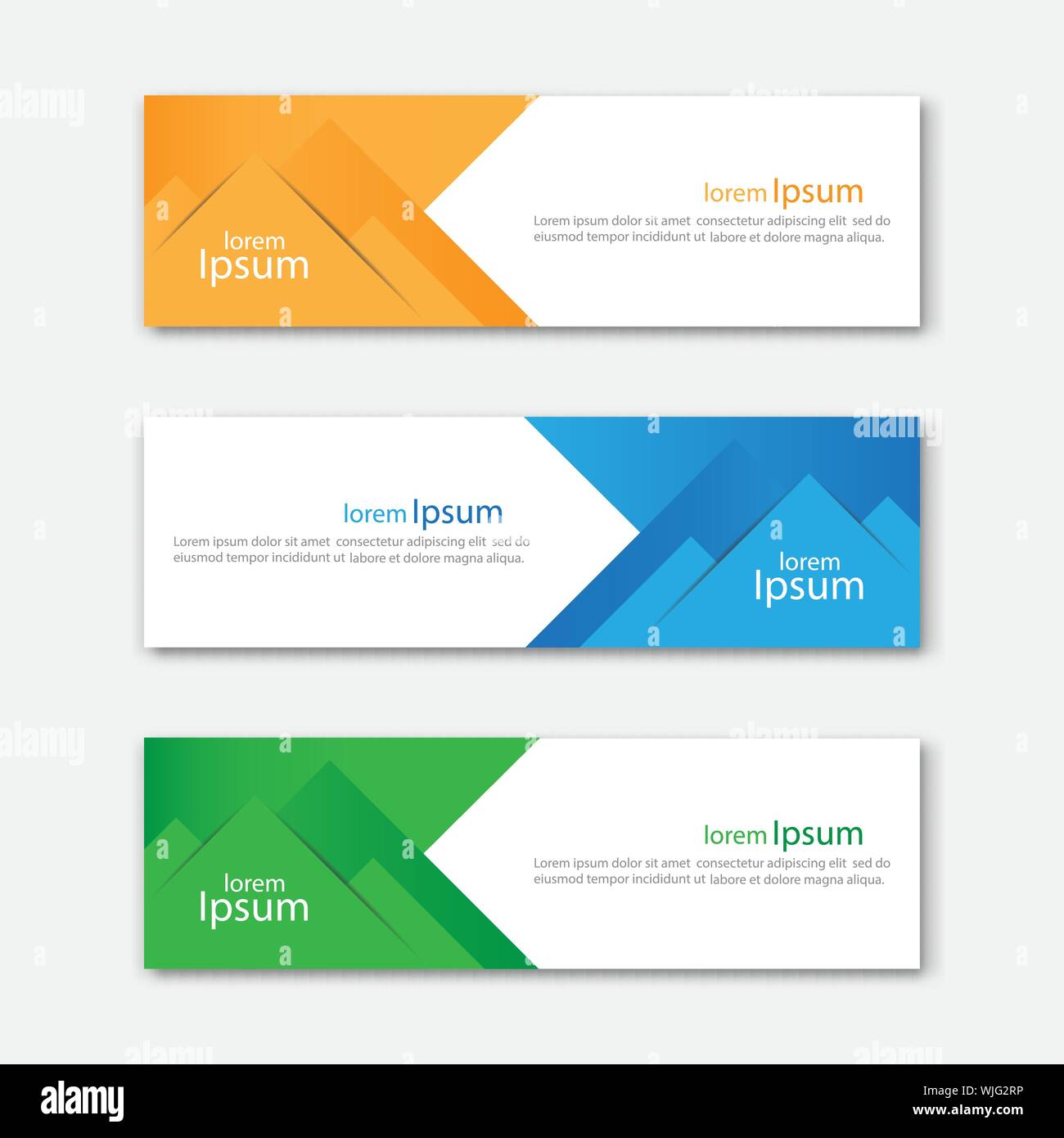 Set of abstract design banner template. Three different colors. Vector ...