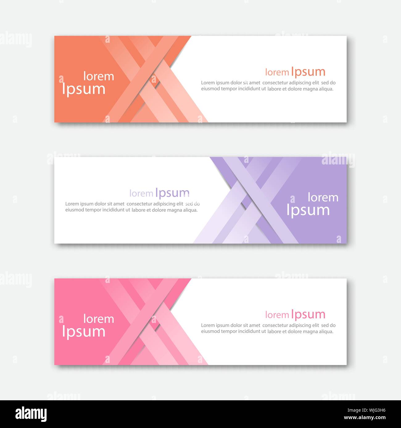 Set of abstract design banner template. Three different colors. Vector ...