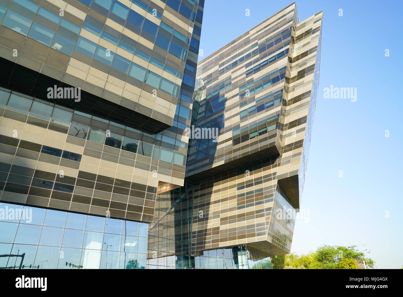 In Al Hitmi district , modern office building with striking glass ...