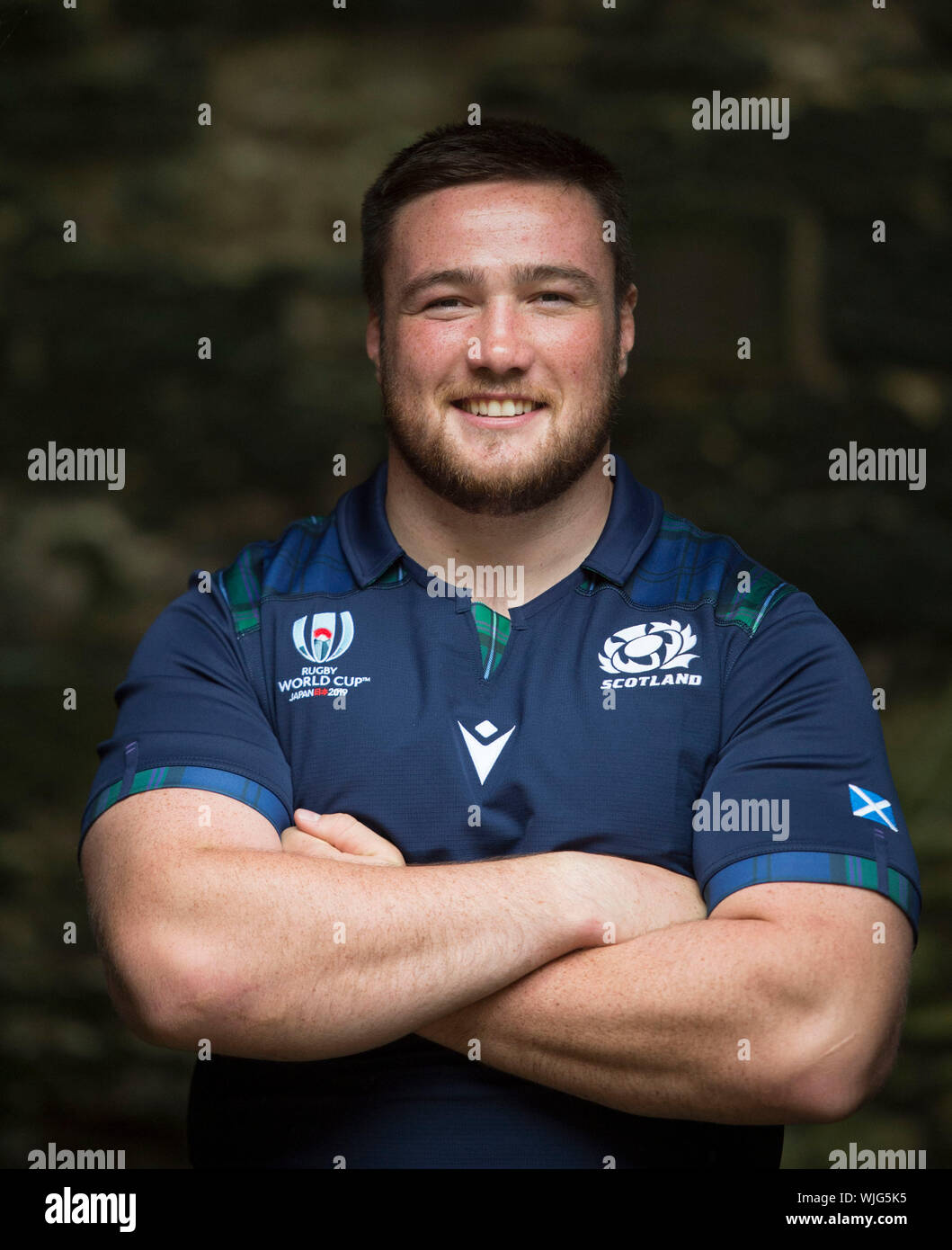 Scotland's Zander Fagerson during the squad announcement at Linlithgow ...
