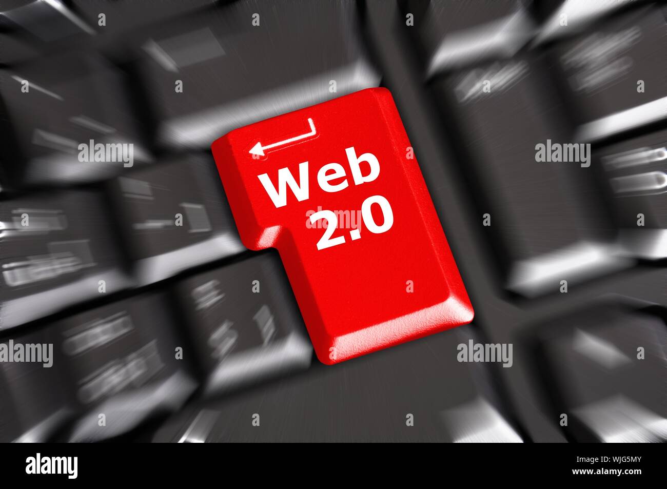 web 2 0 rss or blog concept with internet computer key on keyboard ...