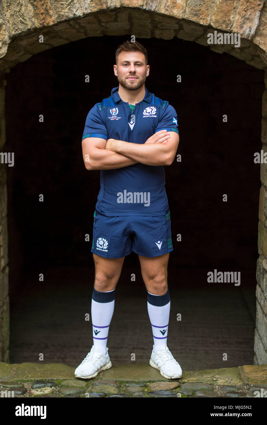 Scotland's Ali Price during the squad announcement at Linlithgow Palace ...