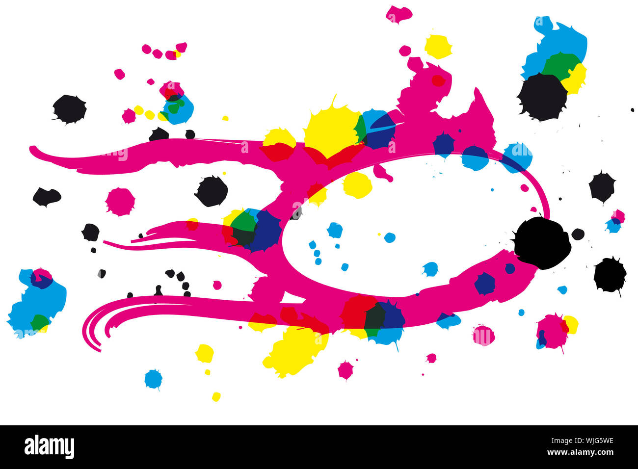 drawing with CMYK inkblots Stock Photo - Alamy