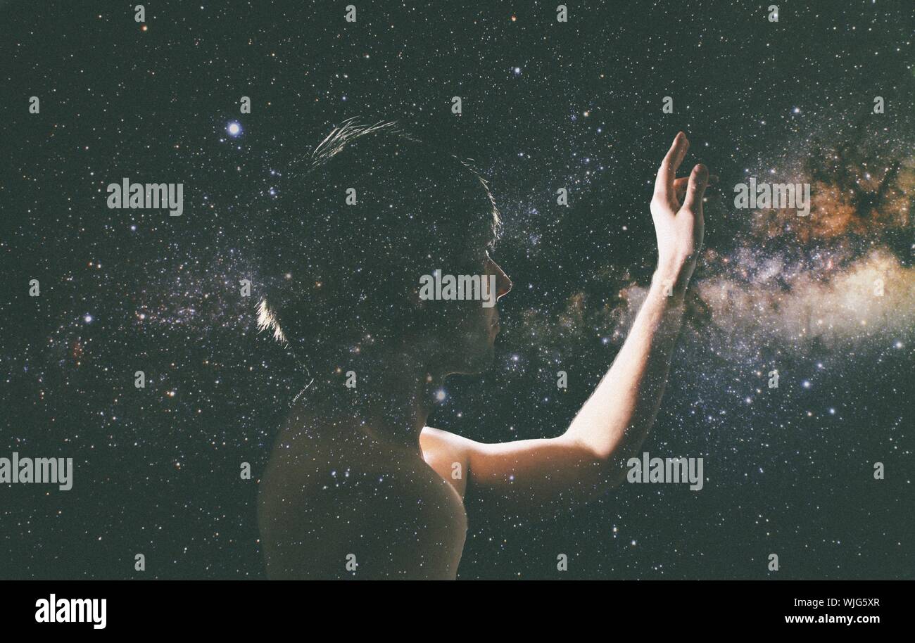 Starry sky with man hi-res stock photography and images - Alamy