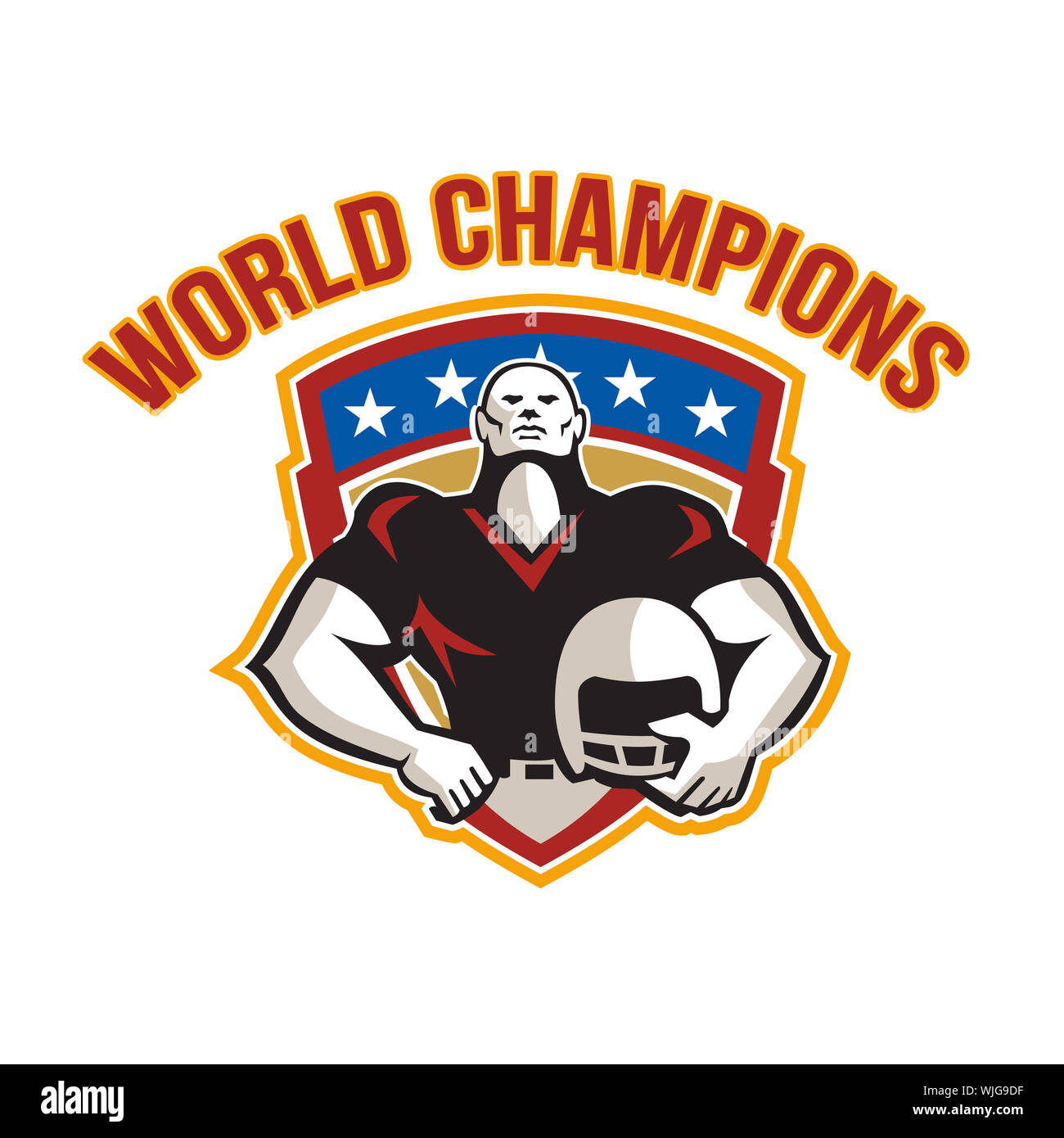 Illustration of an american football gridiron tackle linebacker player ...