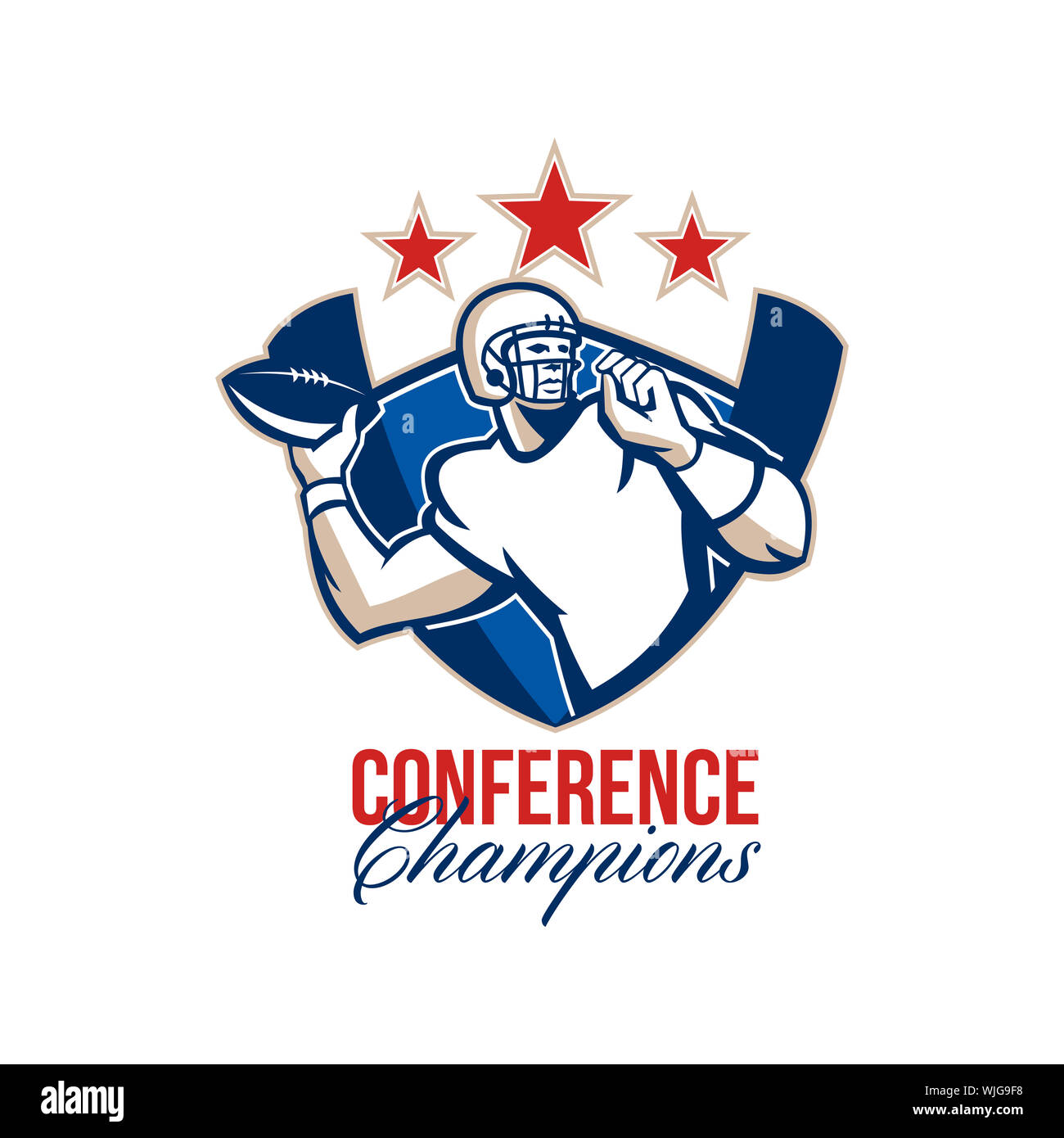 Illustration of an american football gridiron quarterback player ...