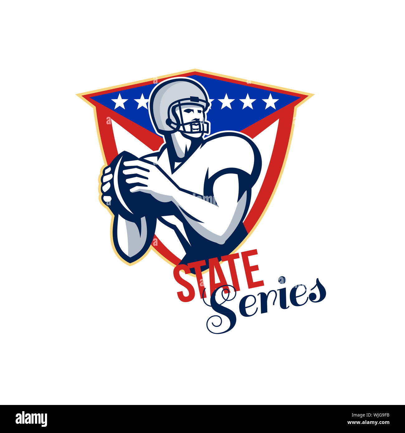 Illustration of an american football gridiron quarterback player ...