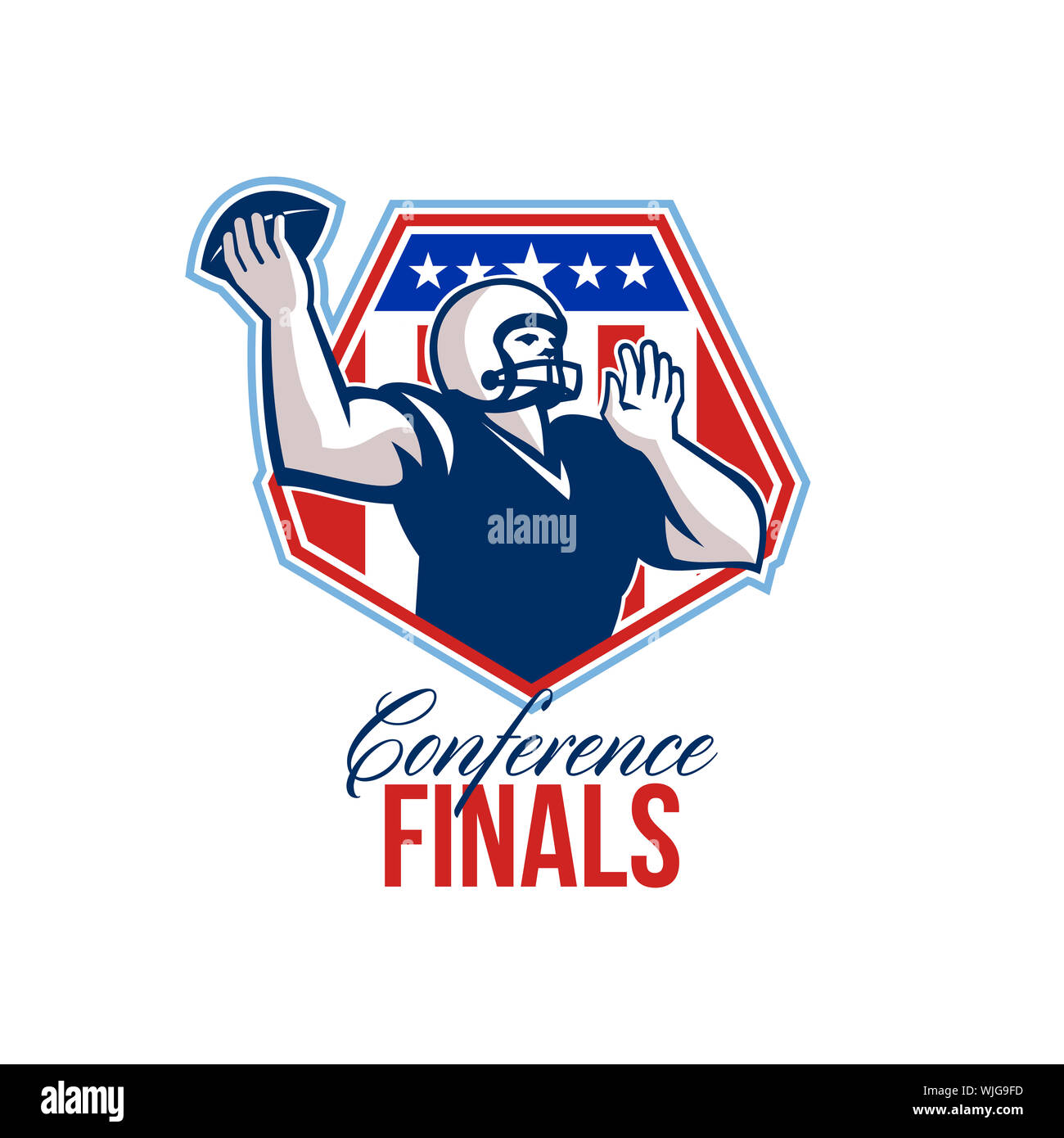 Illustration of an american football gridiron quarterback player ...