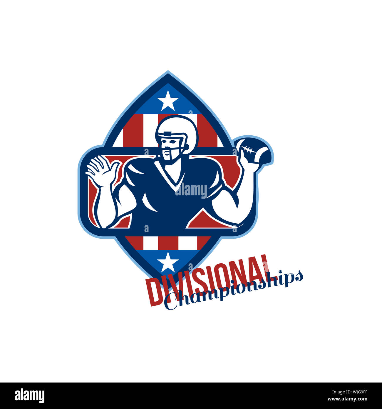 Illustration of an american football gridiron quarterback player ...