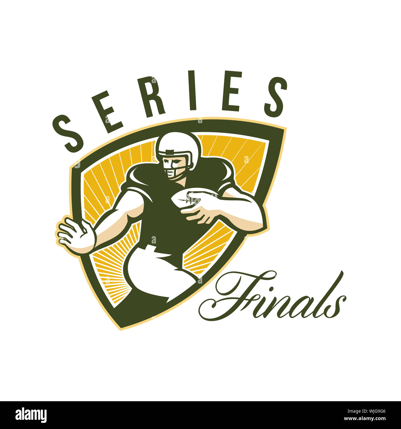 Illustration of an american football gridiron running back player ...