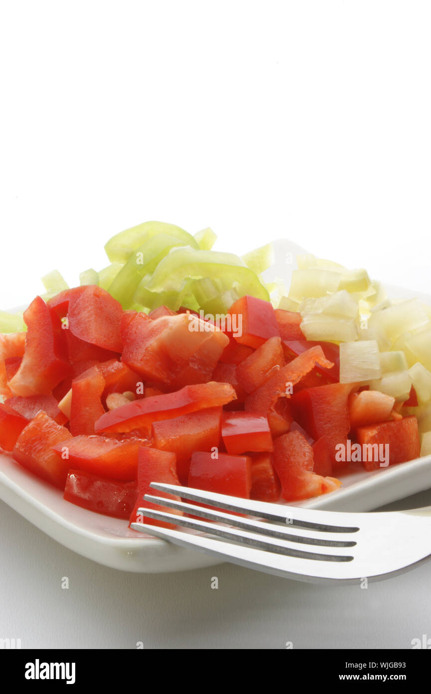 paprika salad in a white bowl Stock Photo - Alamy